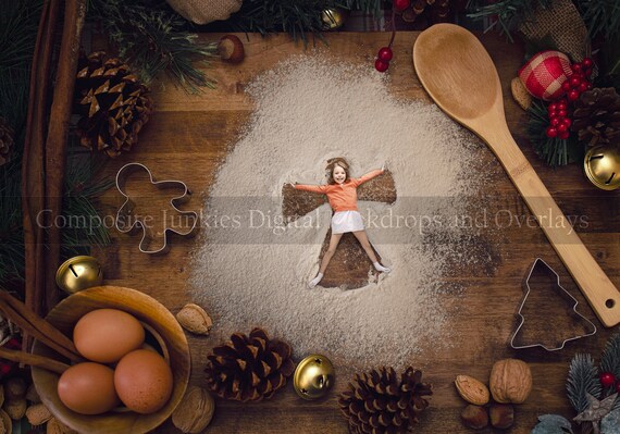 Flour Angel Digital Background for 1 Person Christmas - Etsy
