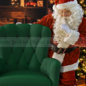 Santa Digital Background Backdrop, Christmas Digital Background With ...