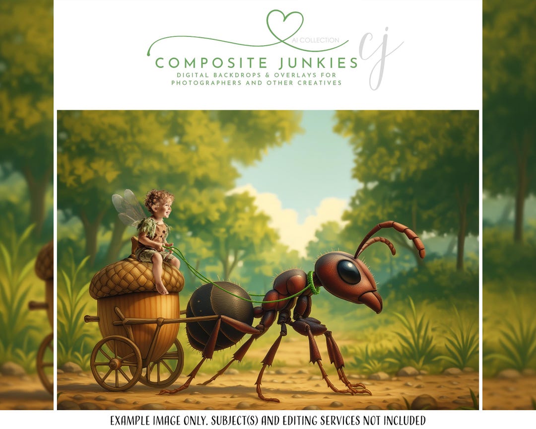 Ant Cart Digital Backdrop, Acorn Wagon Background for Photoshop ...