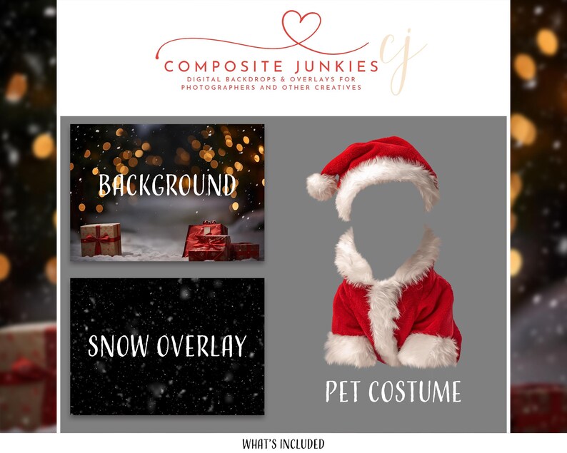 Santa Claus Christmas Pet Portrait Backdrop - Festive Digital ...