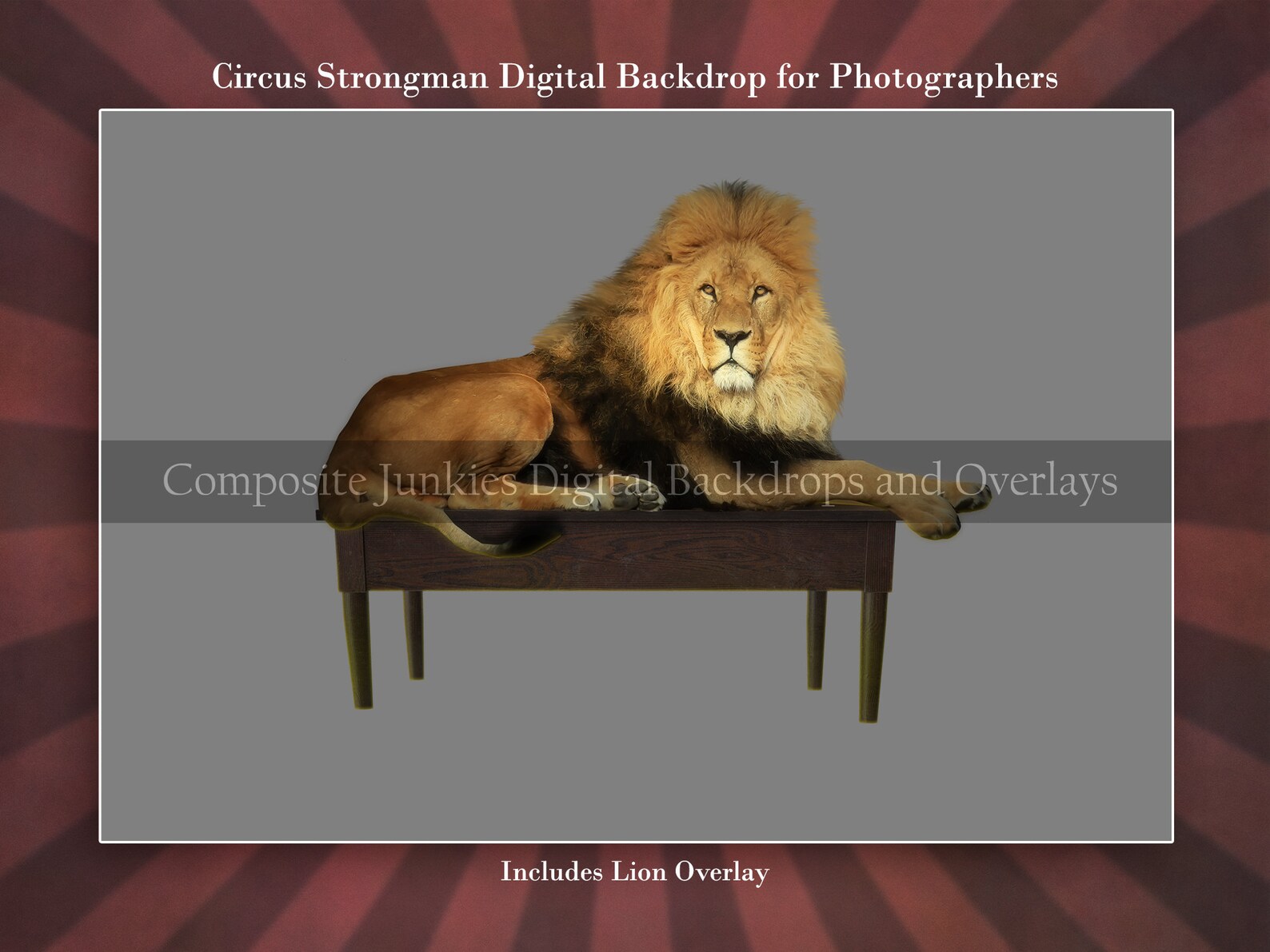 Circus Strongman Digital Backdrop Background for - Etsy