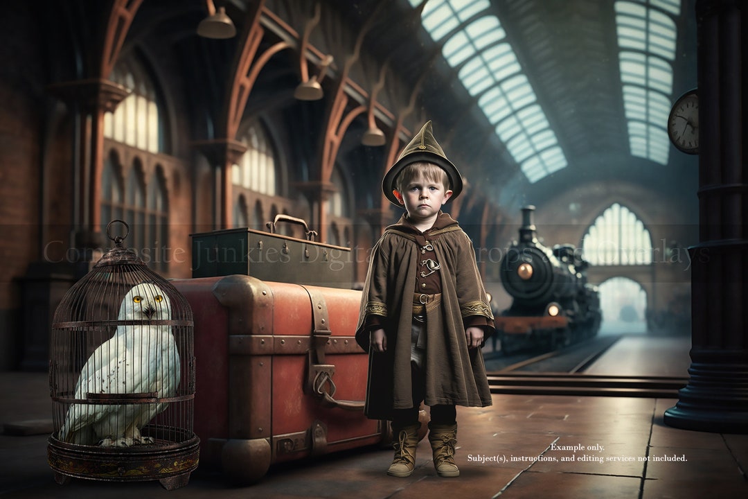 Wizard Magic Train Station Digital Background, School of Wizards Train ...