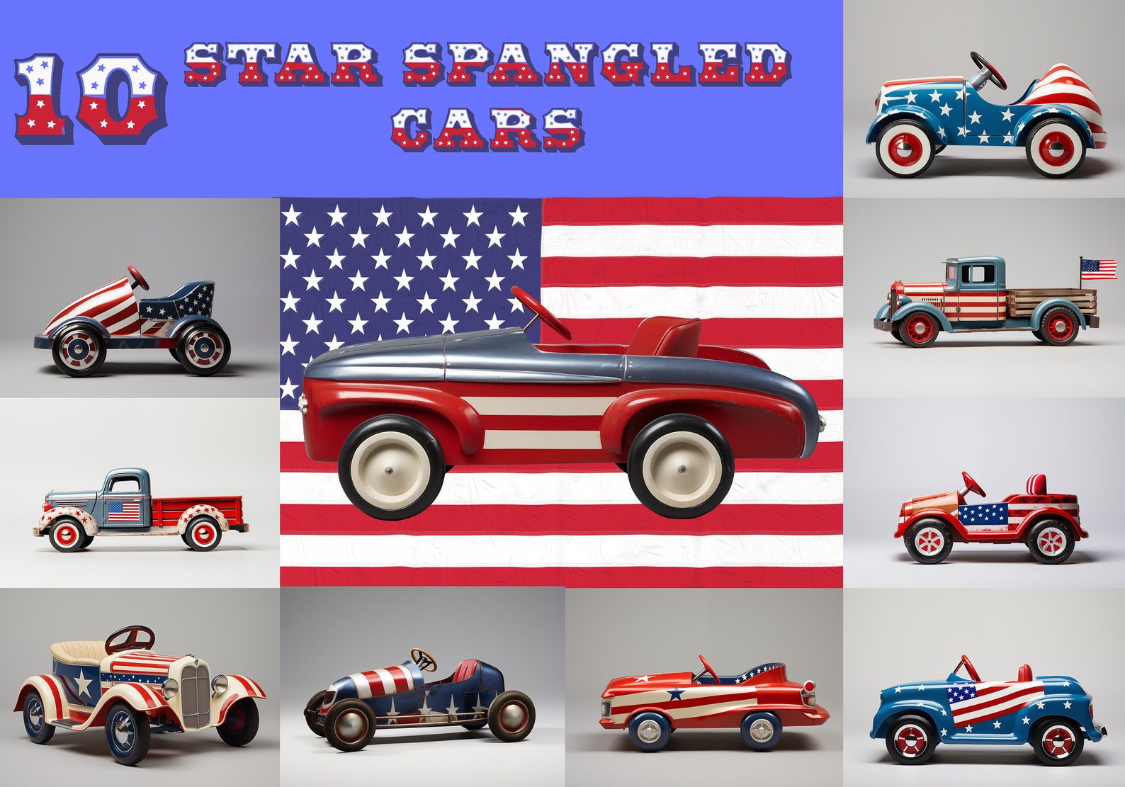 10 Star Spangled Car Overlays / Digital PNG for Composite Photography ...