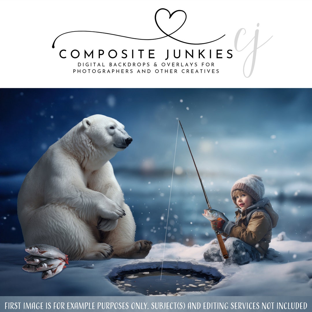 Polar Bear Digital Background, Digital Backdrop for Kids, Digital ...