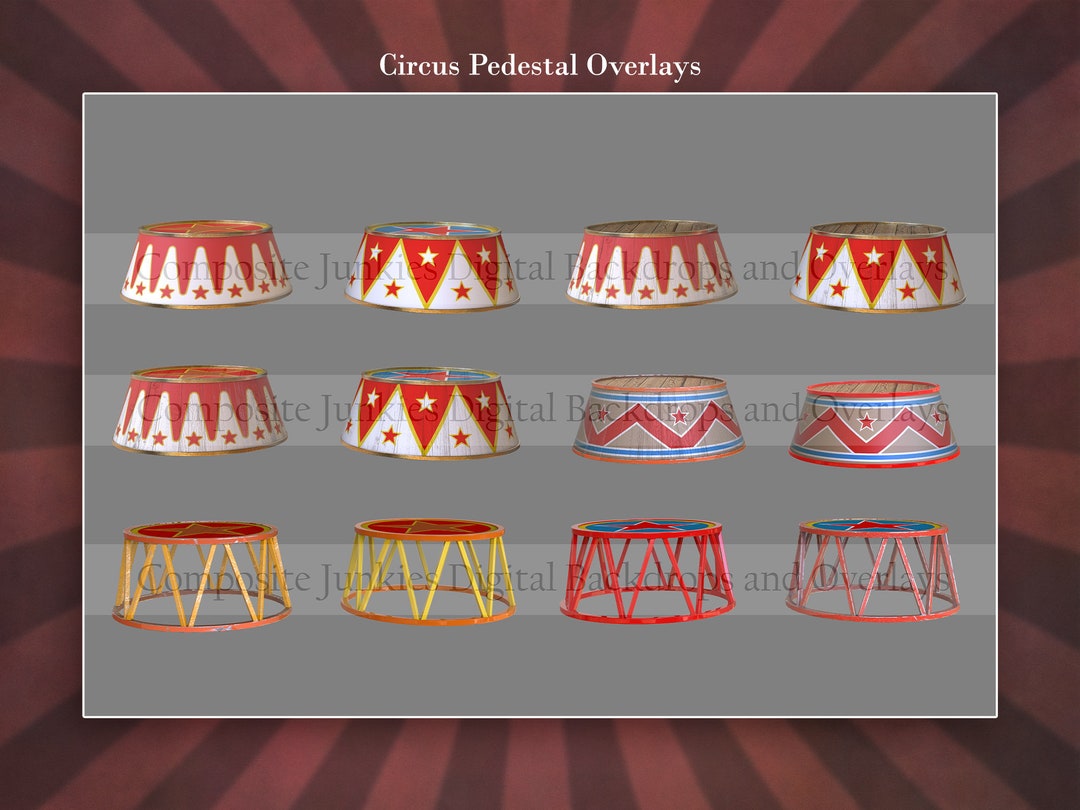 12 Circus Pedestal Overlays for Composite Photos, Circus Clip Art ...