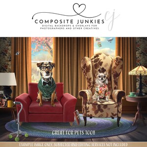 Funny Pet Portrait Digital Background for Photography Composite Images ...