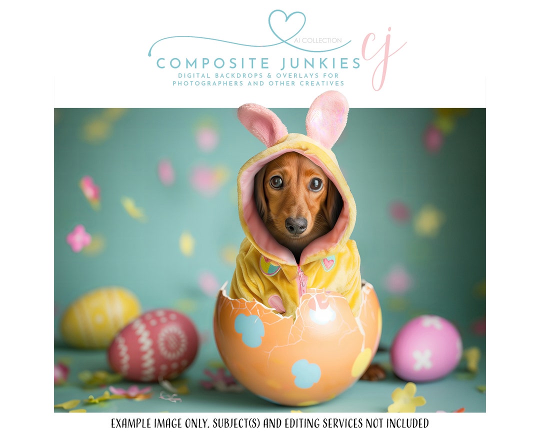 Custom Pet Portrait Easter Digital Backdrop, Photography Background ...