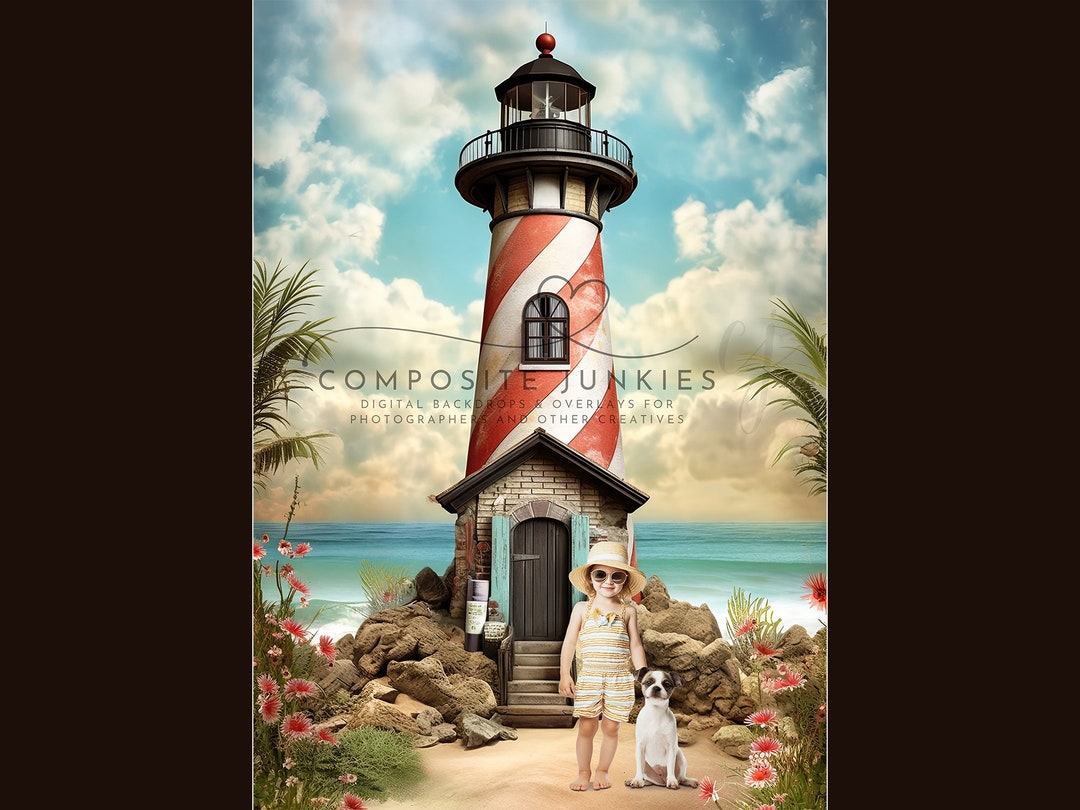 Lighthouse Nautical Digital Backdrop for Photography Composite Artists ...