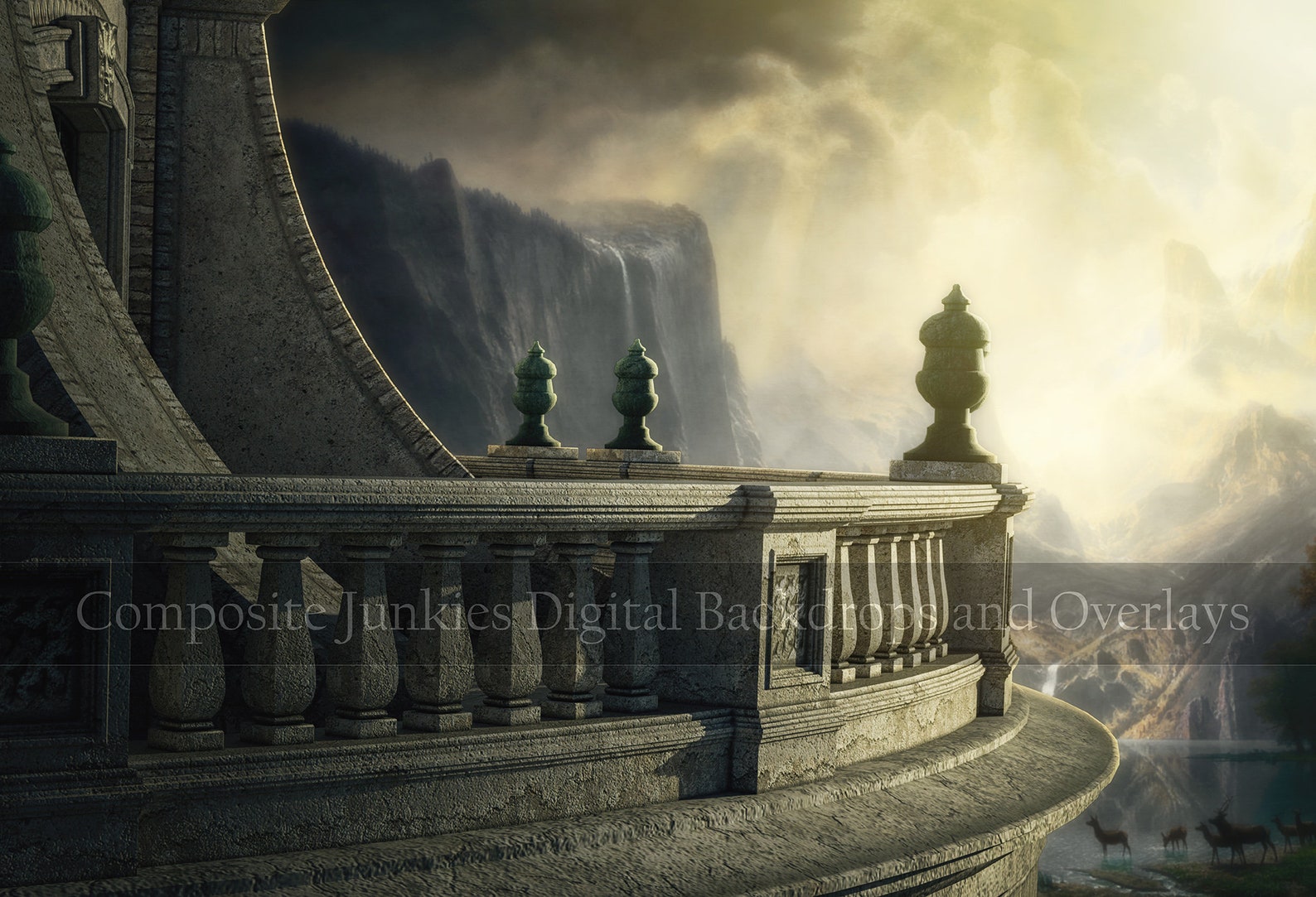 Fine Art Castle Balcony Digital Backdrop Background for Composite ...