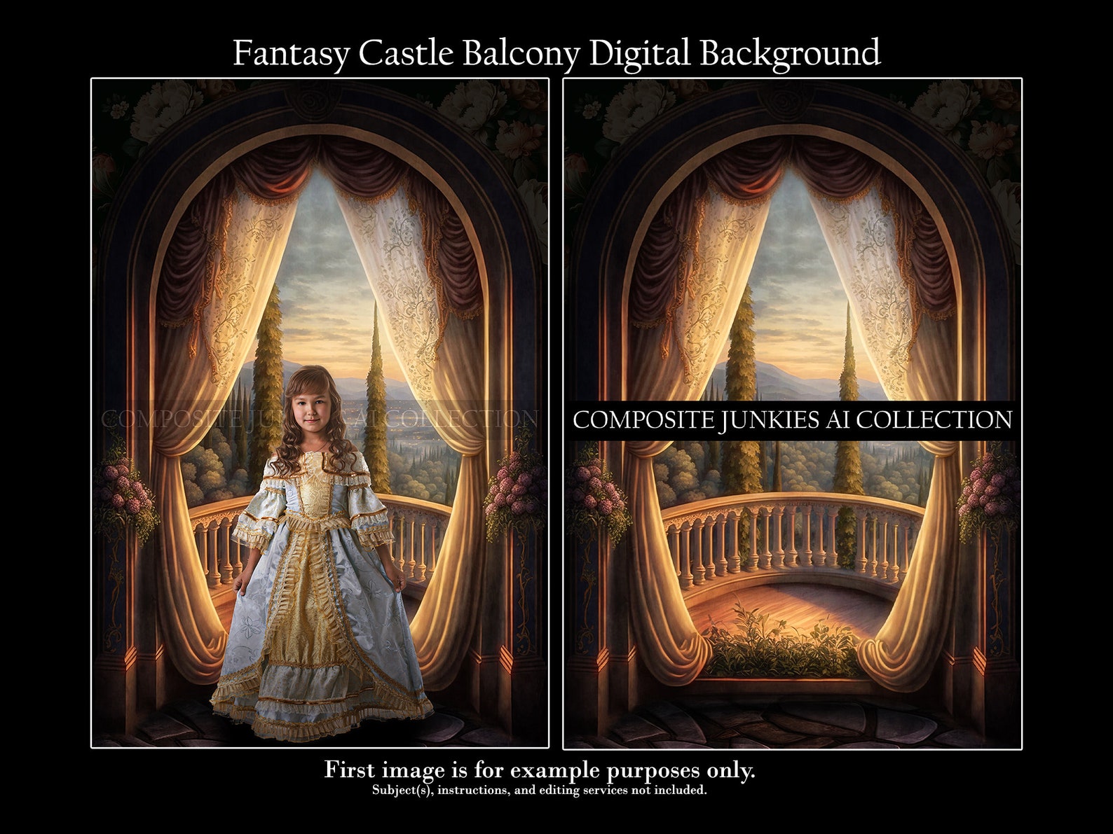 Fantasy Castle Balcony Digital Background for Composite - Etsy