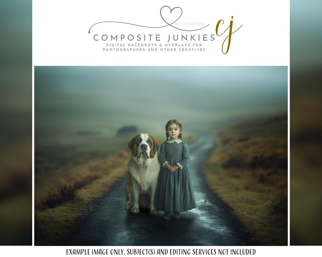 Misty Road Digital Backdrop - Moody Fine Art Background for Composite ...