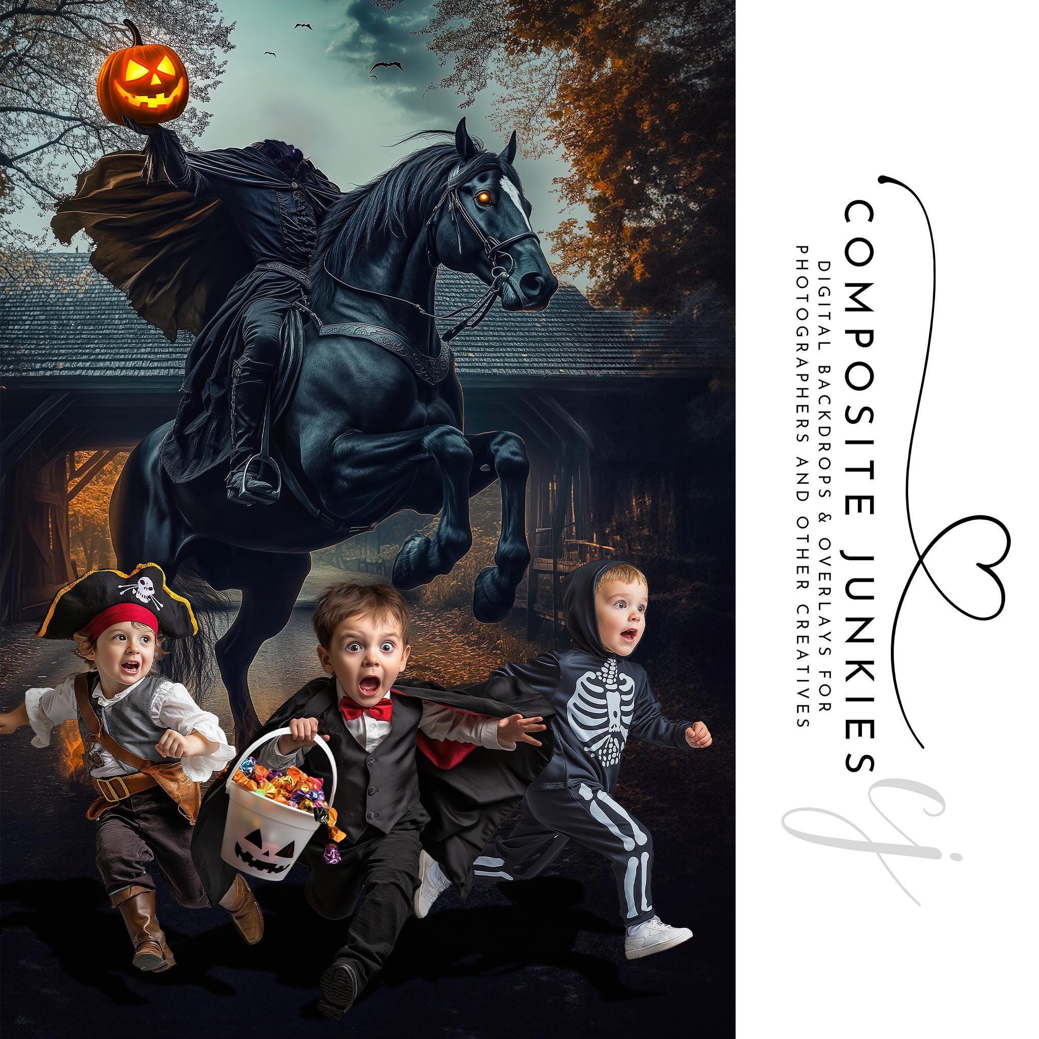 Headless Horseman Digital Backdrop for Composite Images, Halloween ...