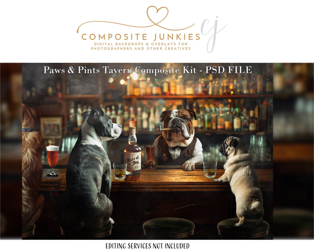 Funny Pet Portrait Digital Background for Photography Composite Images ...