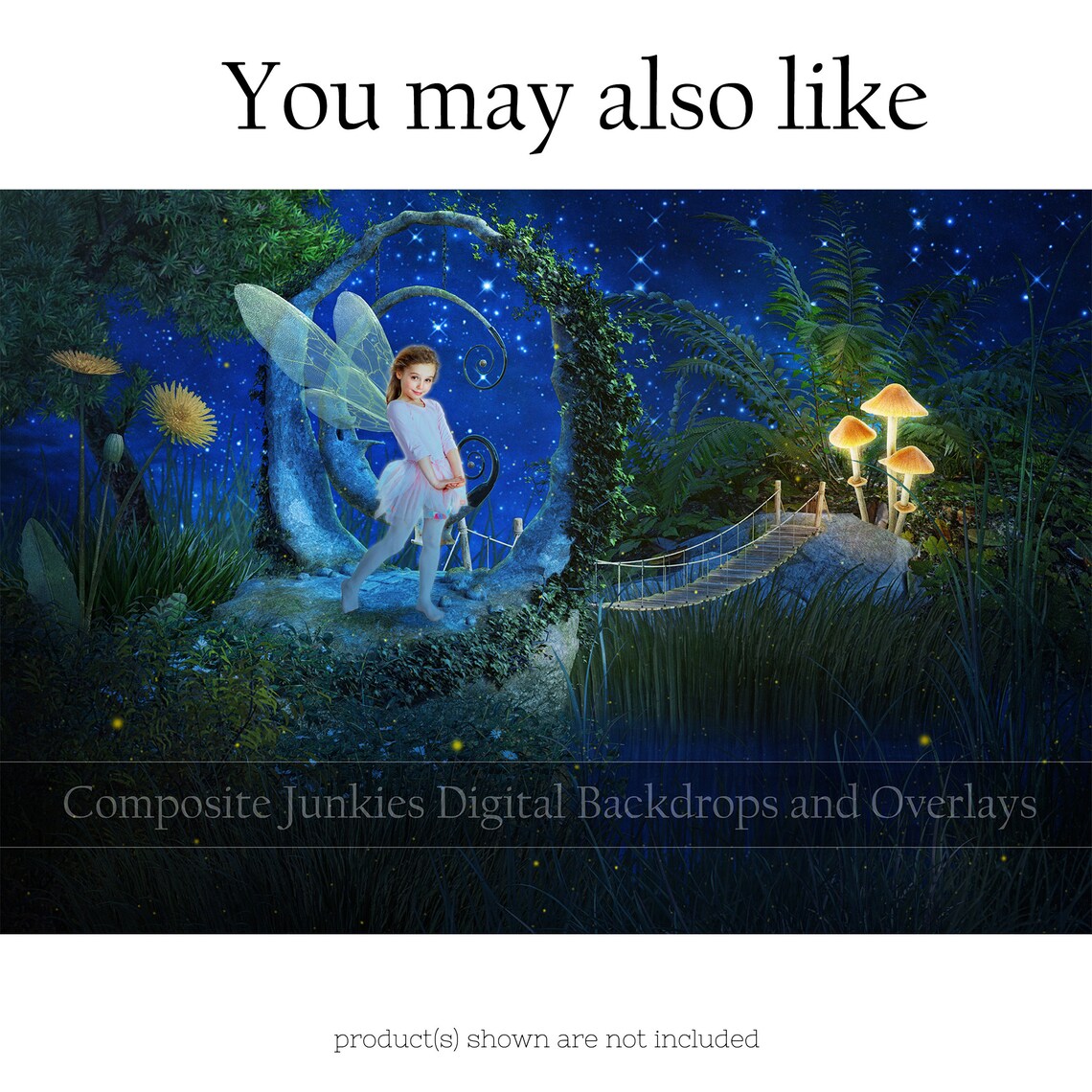 Pixie Riding a Snail Digital Background for Composite | Etsy