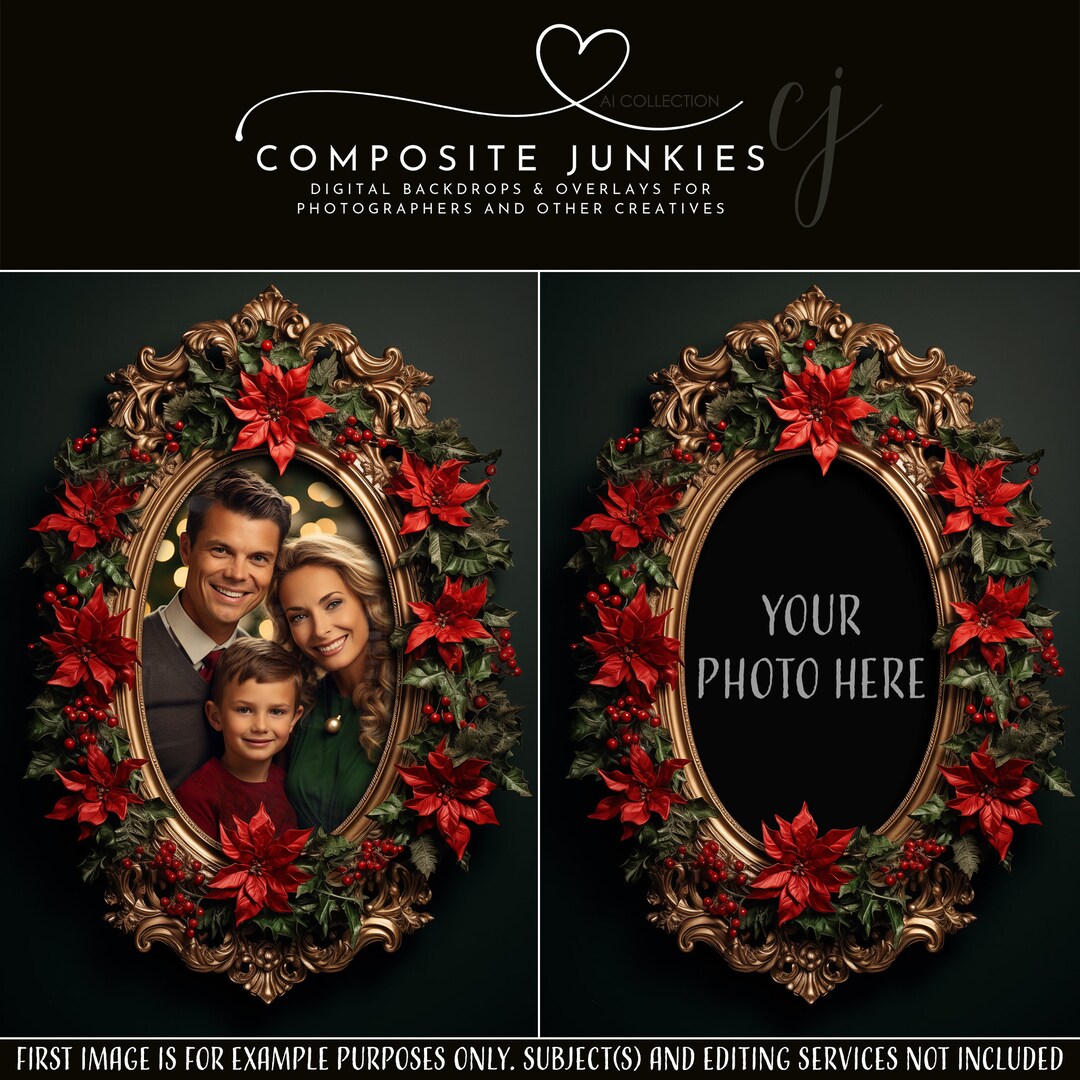 Digital Christmas Frame Backdrop for Photography Composite Photography ...