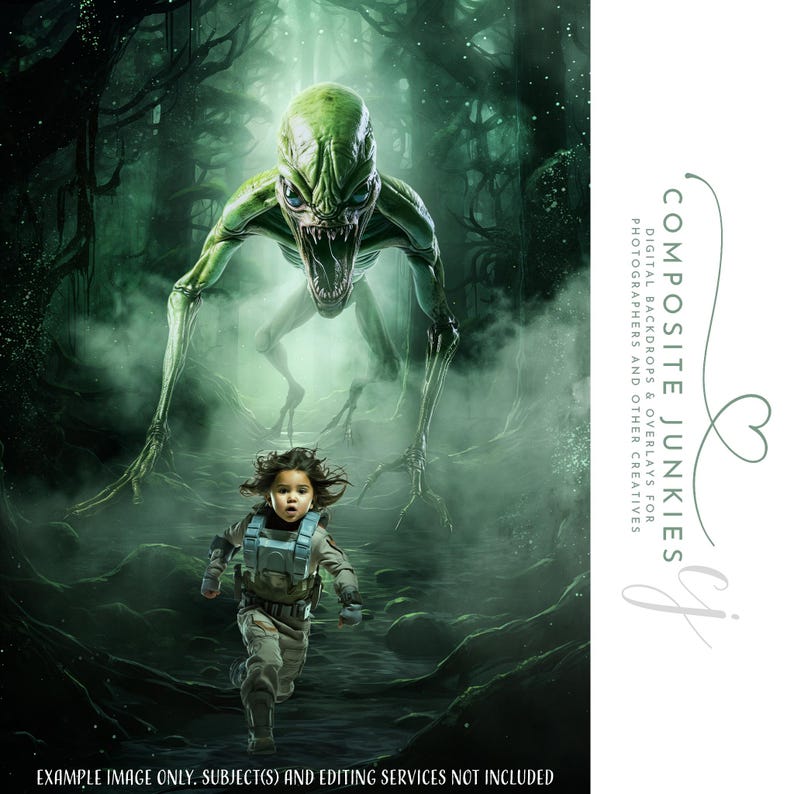 Dark Forest Crow Digital Backdrop, Horror Photoshop Composite ...