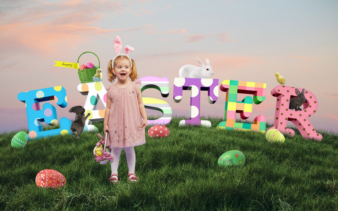 Easter Digital Background, Easter Egg Digital Backdrop, Digital Photo ...