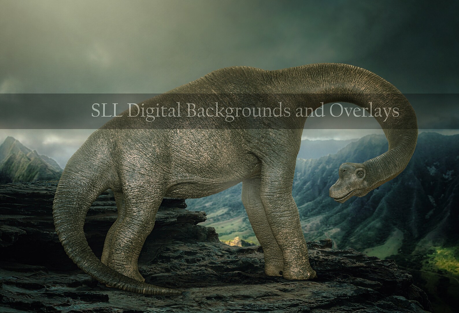 Dinosaur Digital Backdrop Background Dino on Cliff - Etsy