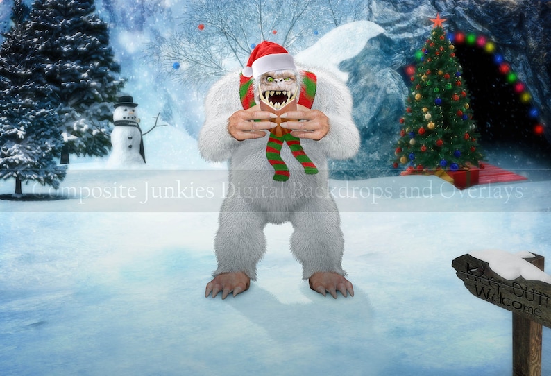Eddie the Yeti Christmas Carol Christmas Digital Backdrop - Etsy