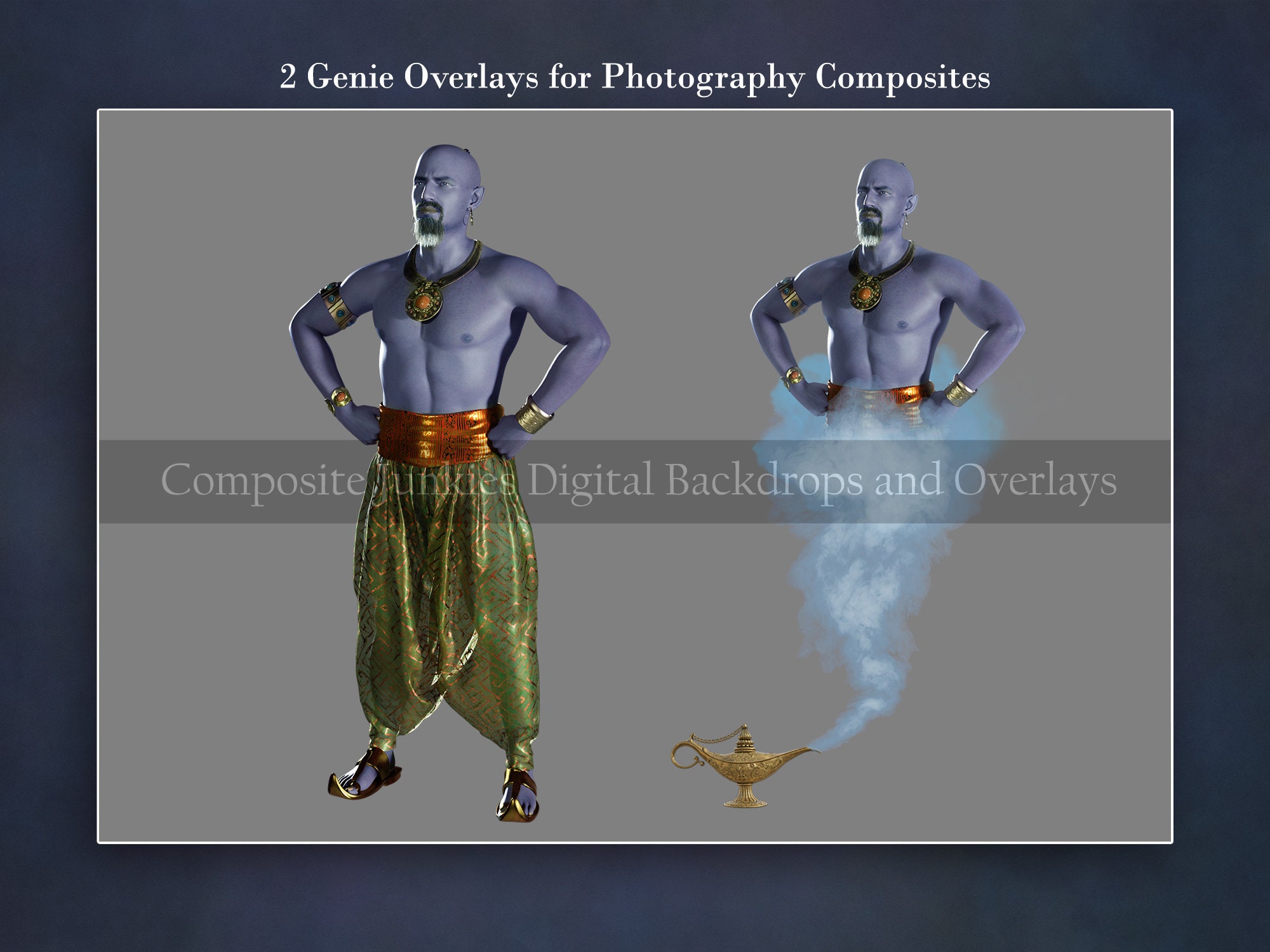 Genie Digital Overlay for Photography Composites, Genie Lamp Clip Art ...