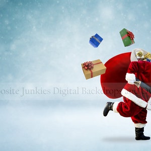Chasing Santa Digital Background Backdrop for Photographers, Christmas ...