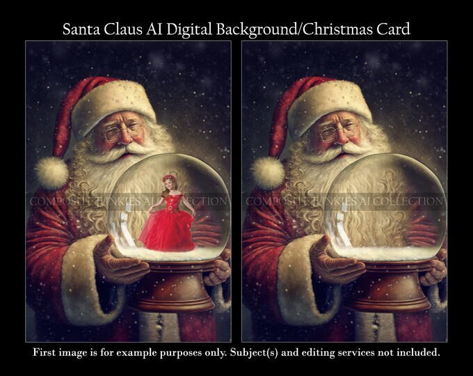 Santa Snow Globe Digital Background Christmas Background for - Etsy