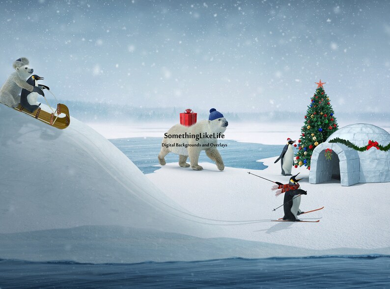 Christmas Digital Backdrop | Winter Digital Background - Etsy