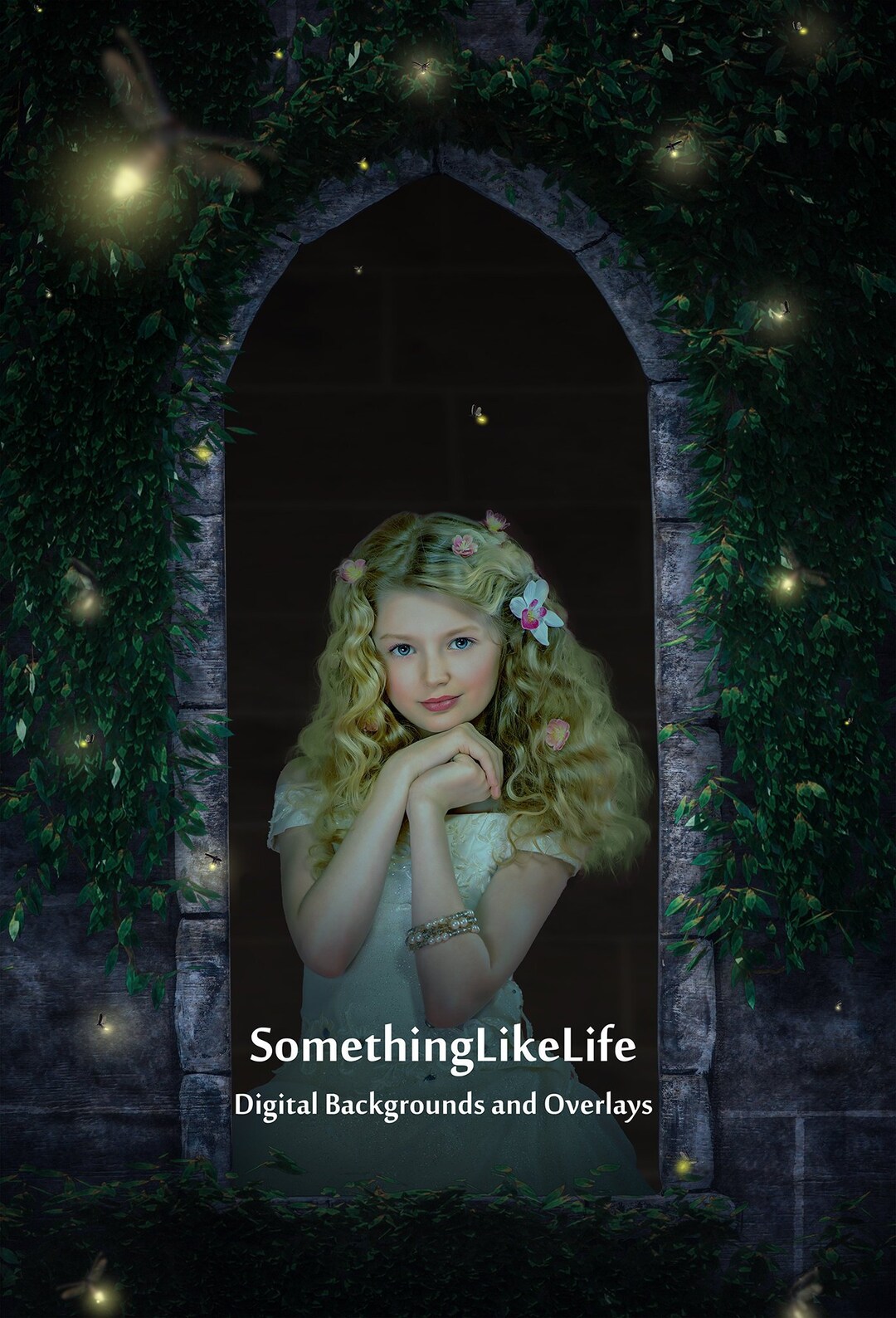 Castle Window Digital Backdrop | Window | Fantasy Castle | Fireflies ...