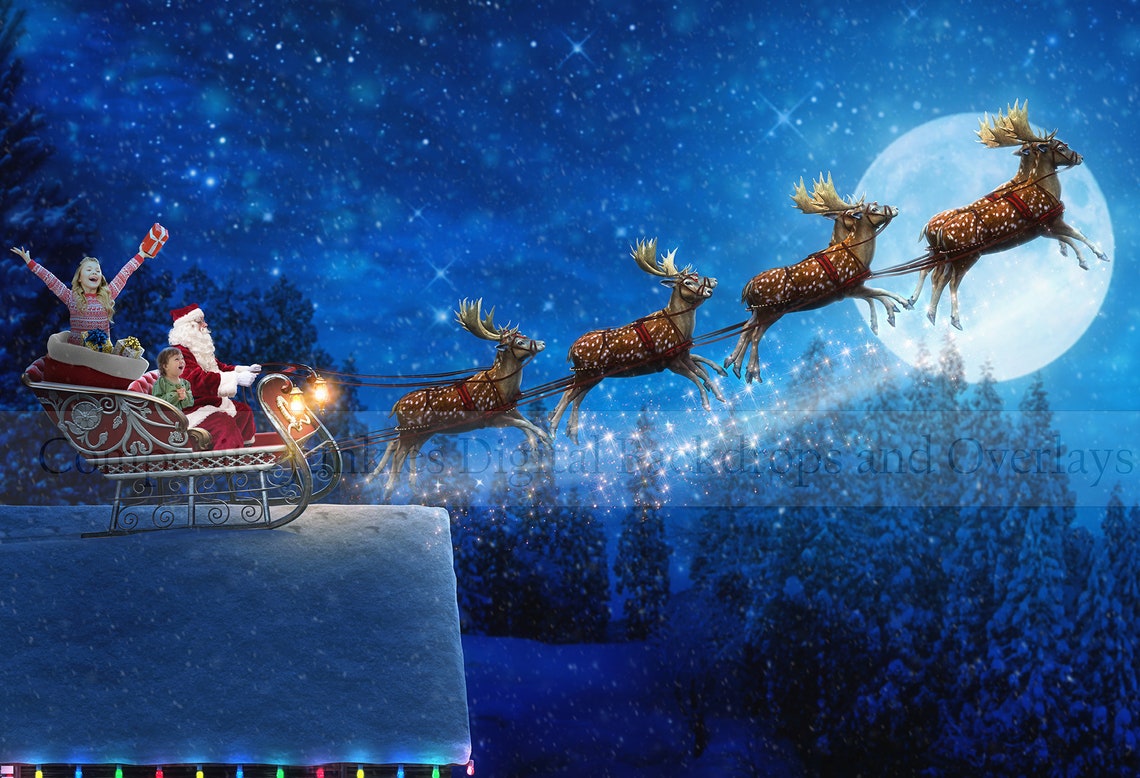 Christmas Digital Backdrop Santa Backdrop Photography - Etsy