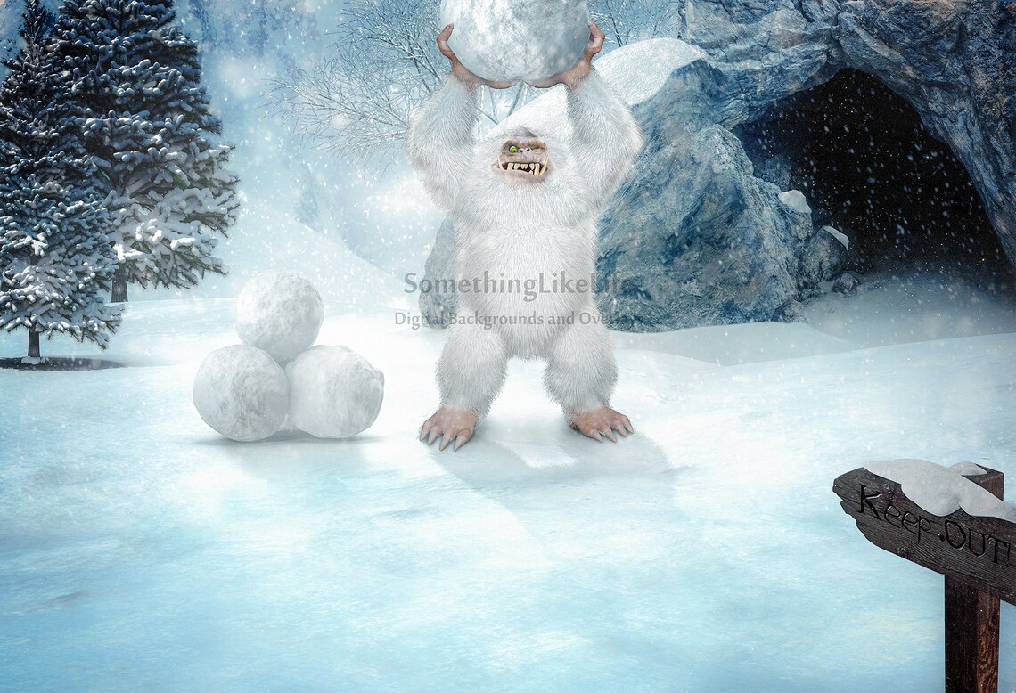Yeti Digital Background | Eddie the Yeti Digital Backdrop | Winter ...
