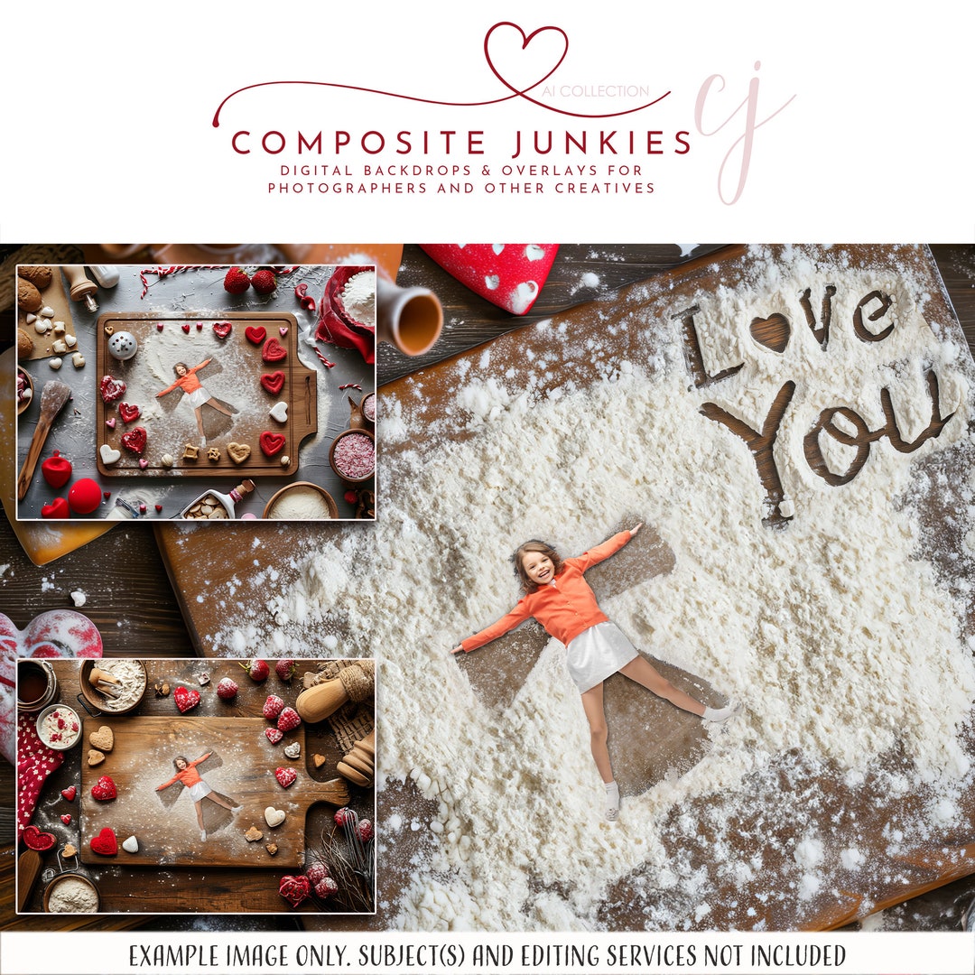 Bundle Pack - 3 Valentine's Day Flour Angel Digital Backdrops for ...