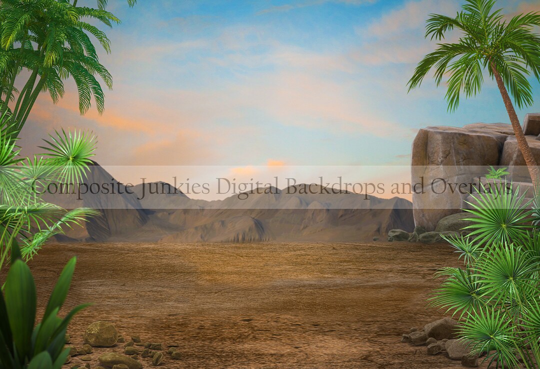 Jungle Desert Digital Backdrop for Composite Imagery - Digital ...