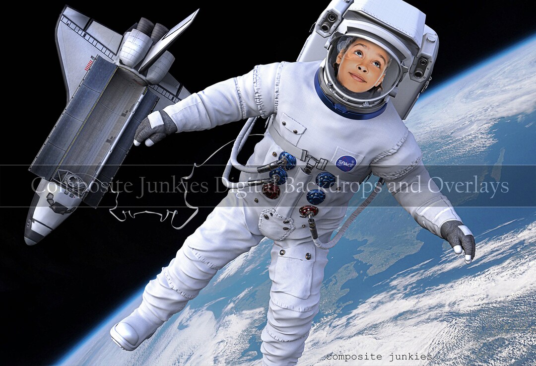 Space Digital Backdrop, Astronaut Digital Backdrop - Outer Space ...