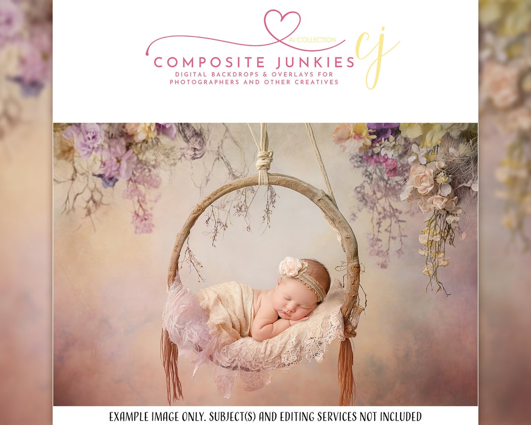 Newborn Swing AI Digital Background for Photography Composites, Digital ...