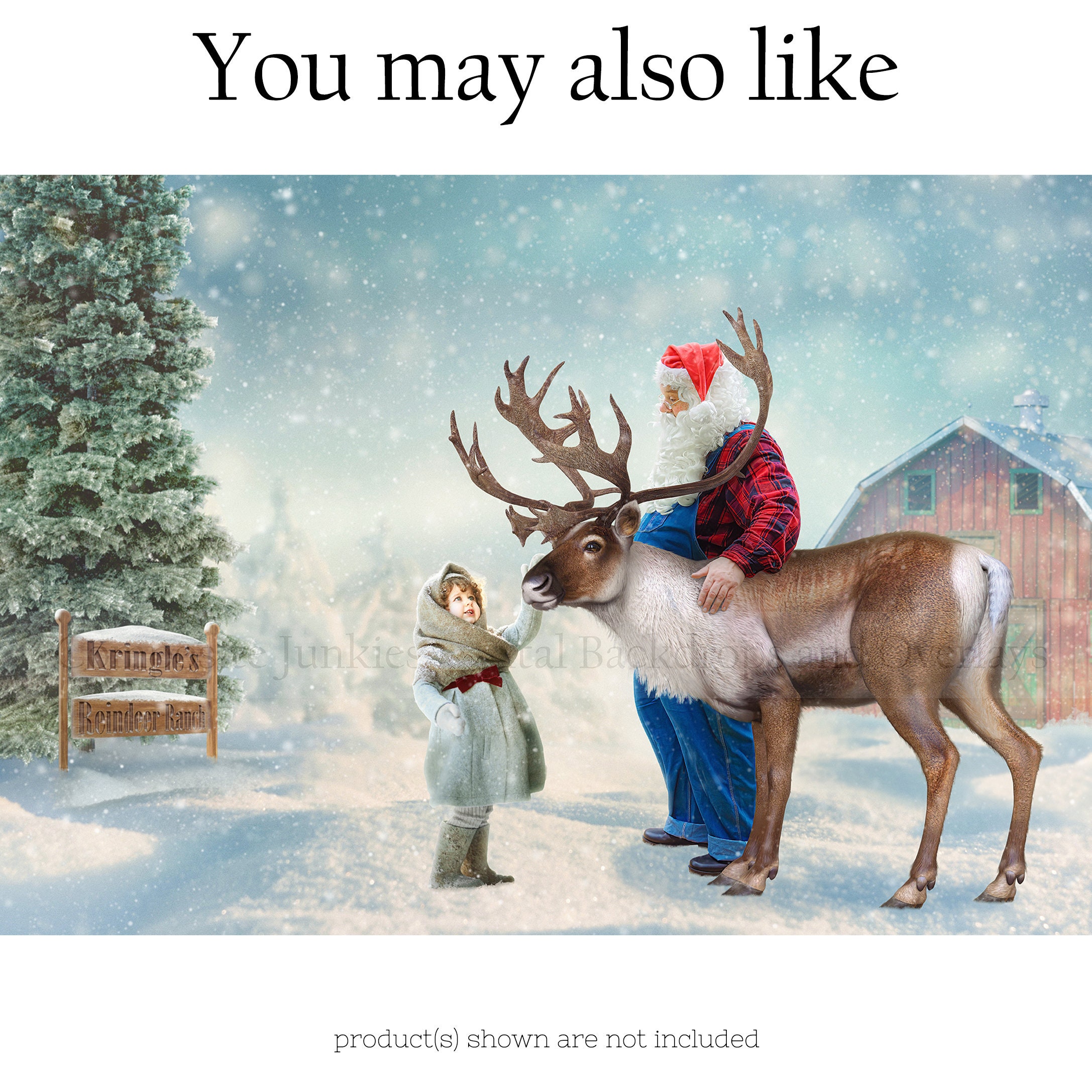Cute Christmas Digital Background, Santa Claus Backdrop, Christmas Card ...