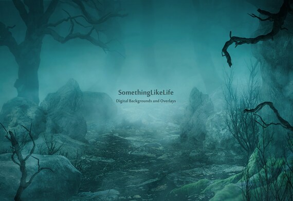 Spooky forest digital backdrop PREMIUM | Etsy