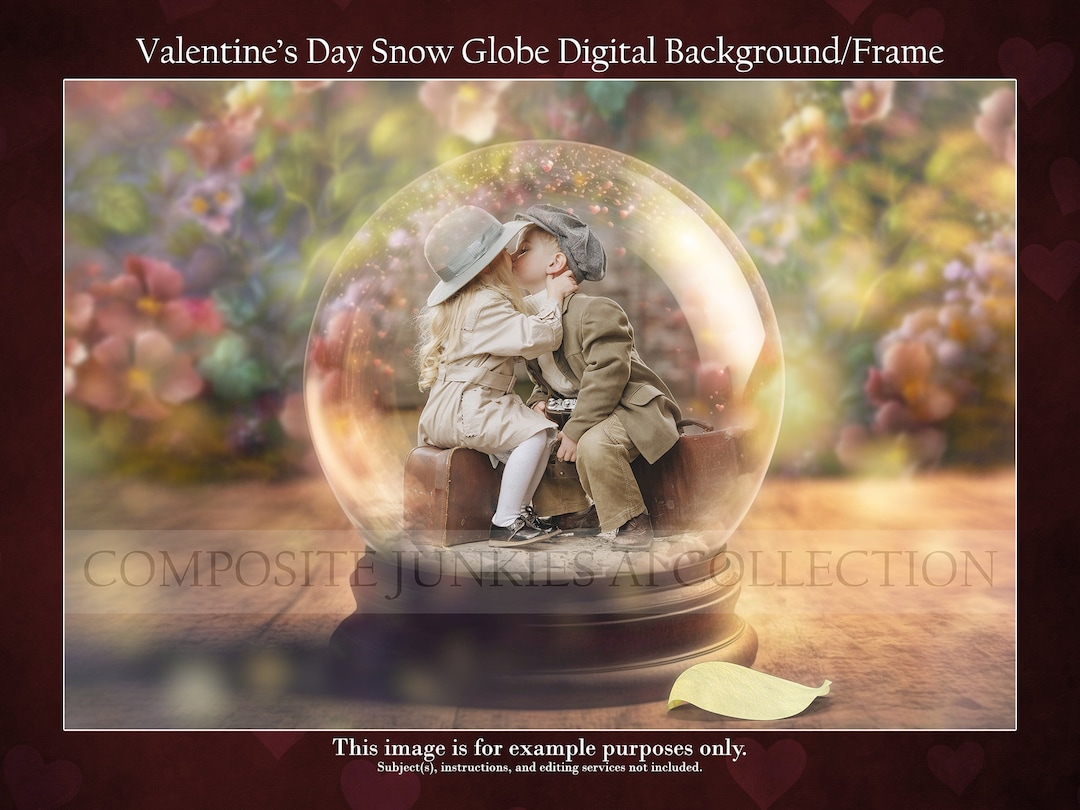 Valentine's Day Digital Snow Globe, Love Digital Snow Globe Photo Frame ...