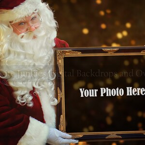 Santa Holding Frame Digital Background Christmas Digital Background ...