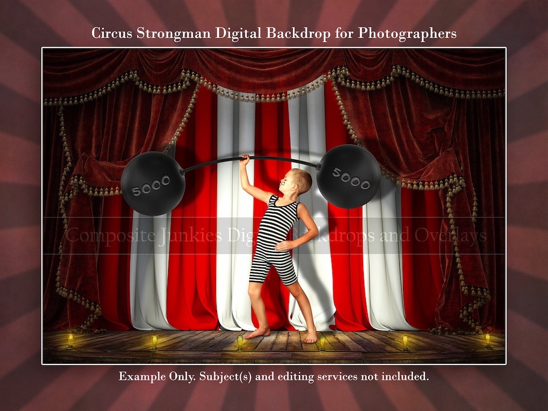 Circus Strongman Digital Backdrop Background for Photographers ...