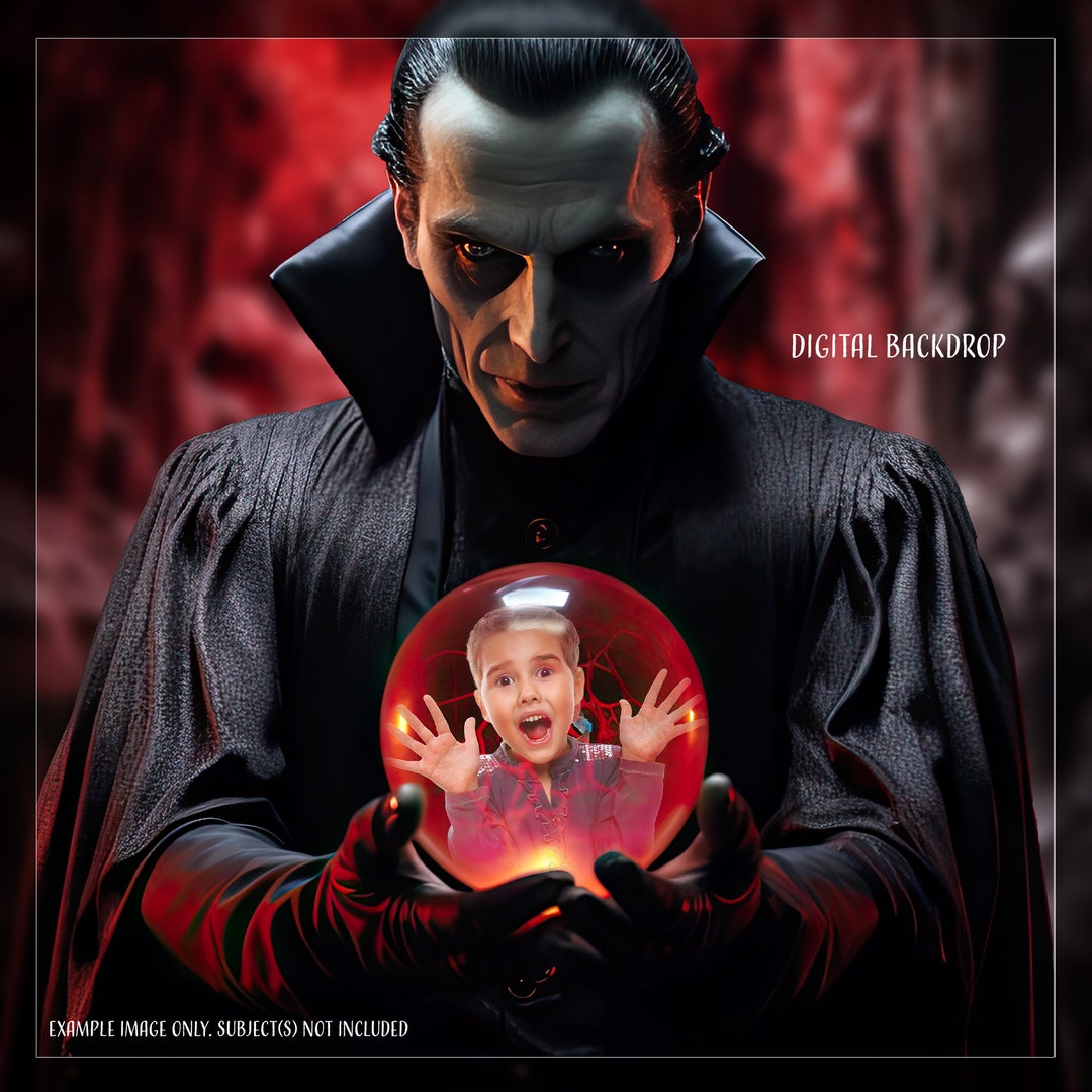 Dracula Crystal Ball Digital Backdrop for Composite Images, Halloween ...