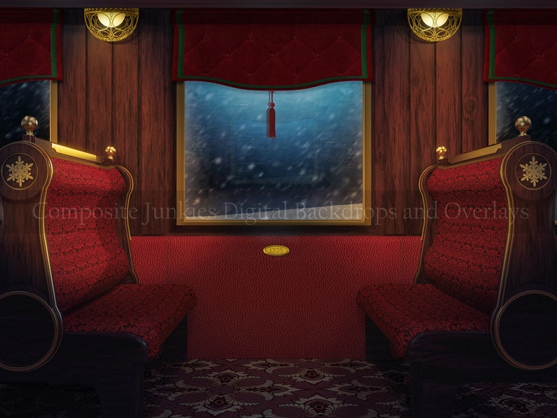 Christmas Train Digital Backdrop Background for Photography - Etsy
