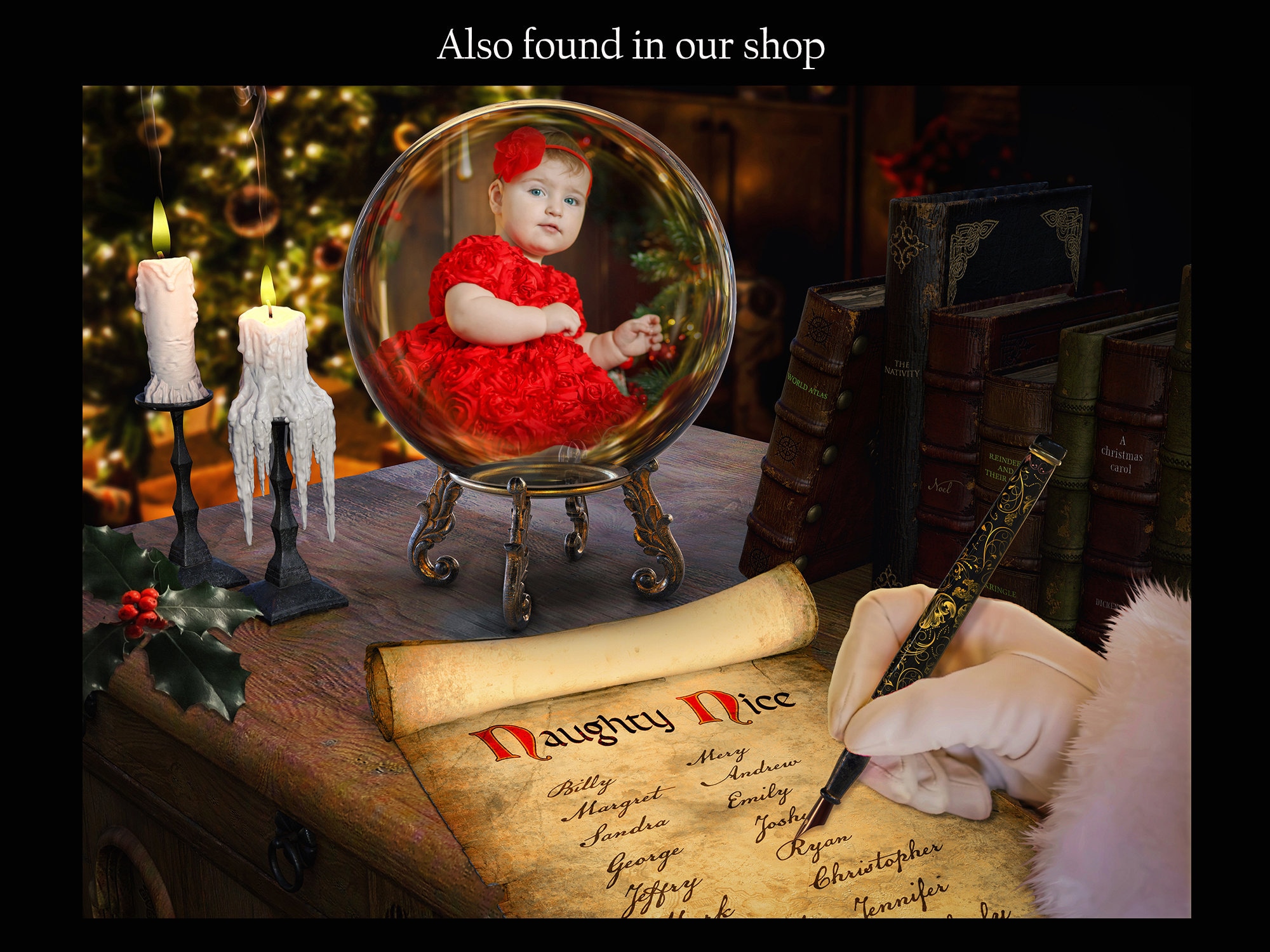 Santa's Workshop, Santa Claus Digital Backdrop, Christmas Digital ...