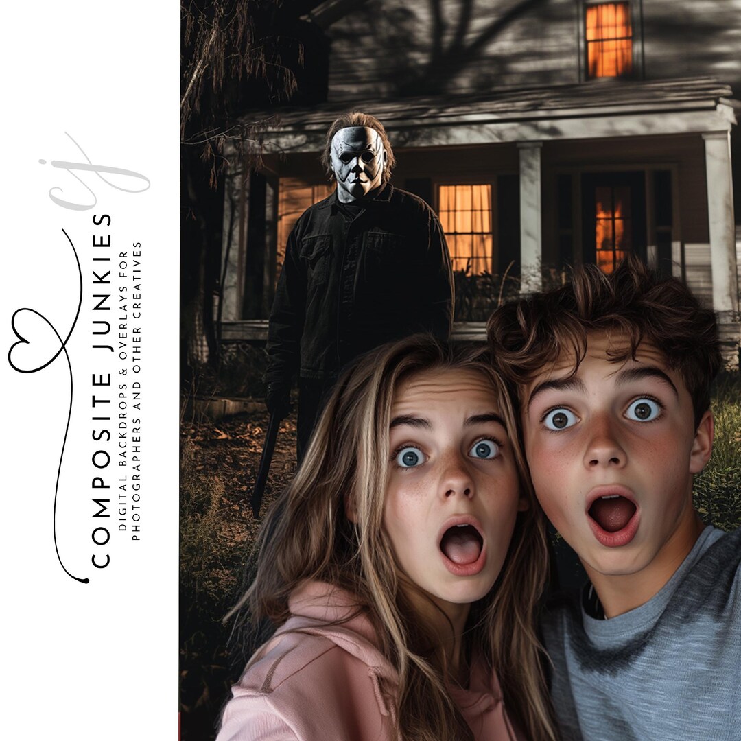 Psycho Selfie 3 Halloween Digital Backdrop | Horror-themed Photography ...