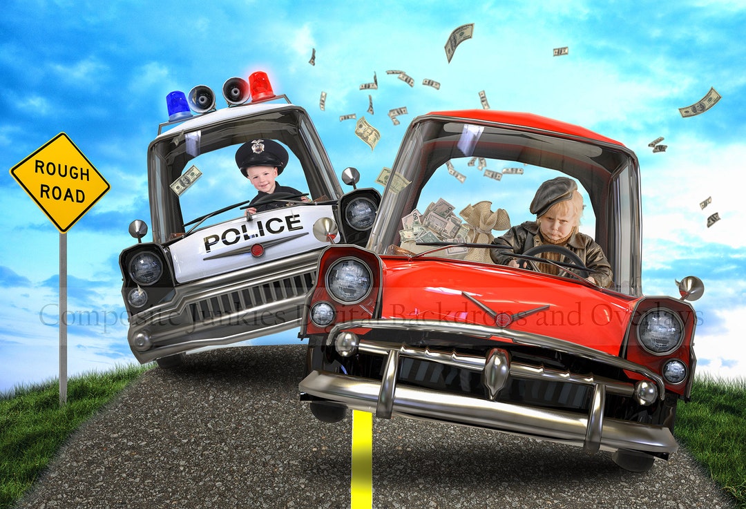 Cops and Robbers Digital Backdrop for Composites Images - Police ...