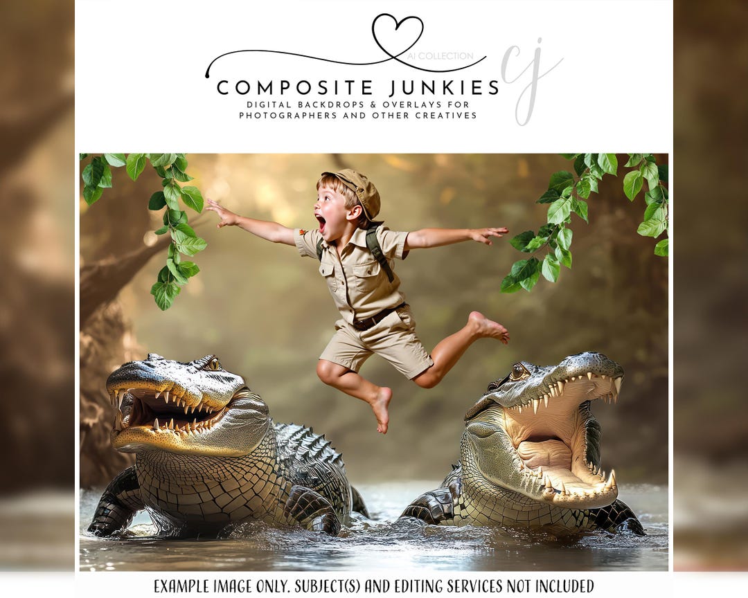 Pitfall Gator Adventure Digital Backdrop & Overlays – Jungle Boy ...