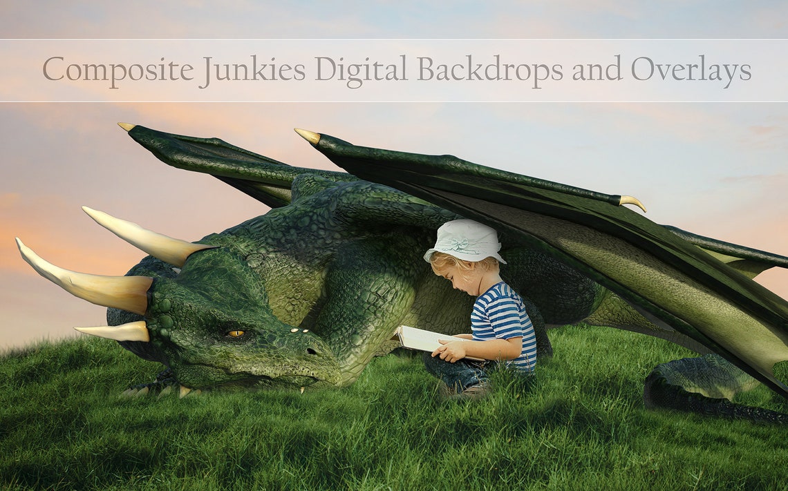 Dragon Digital Backdrop Background Green Dragon Digital - Etsy