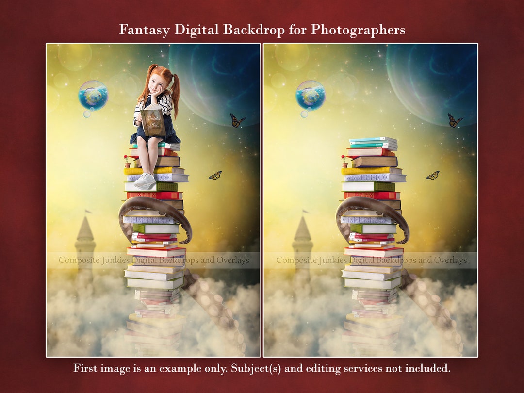 Book in Clouds Fantasy Digital Backdrop Background for Composites ...