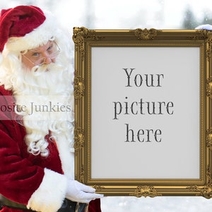 Santa Holding Frame Digital Background | Christmas Digital Background ...