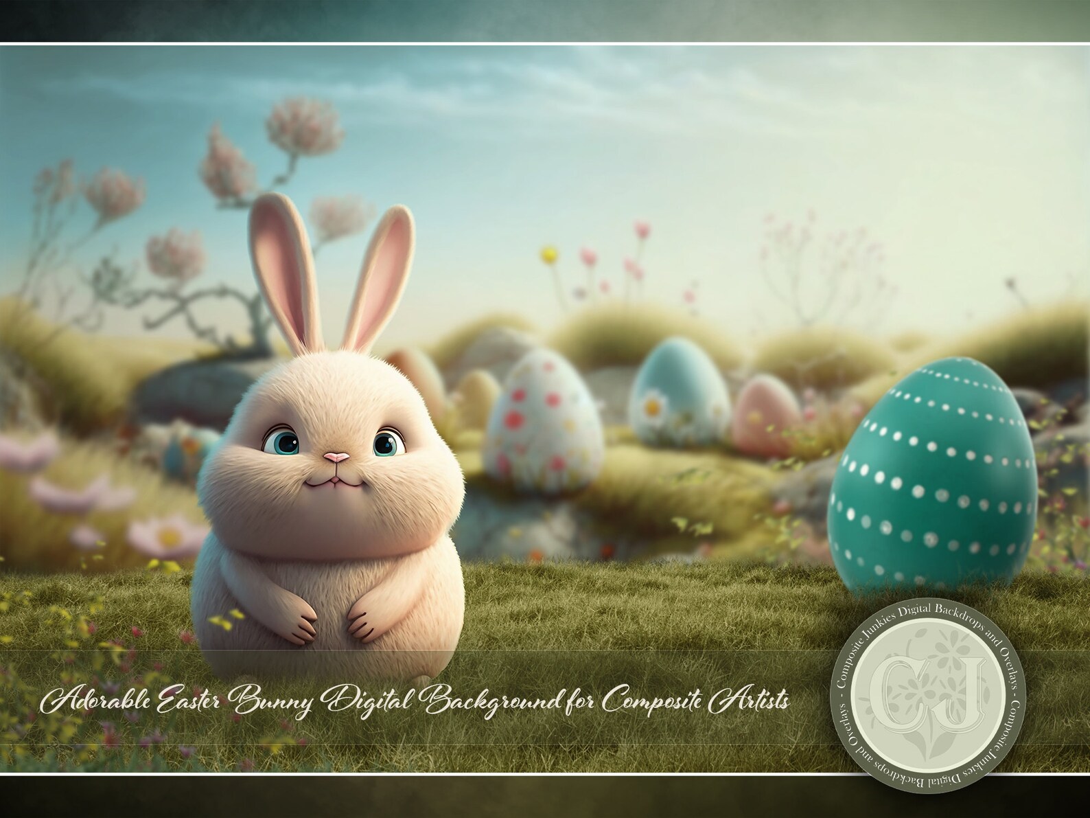 Easter Bunny Digital Background for Composite Artists and - Etsy