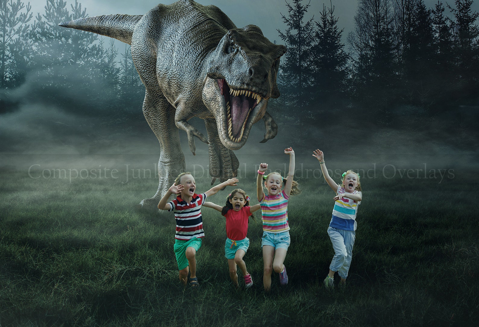 Tyrannosaurus Rex Digital Background Trex Chasing Digital - Etsy Canada